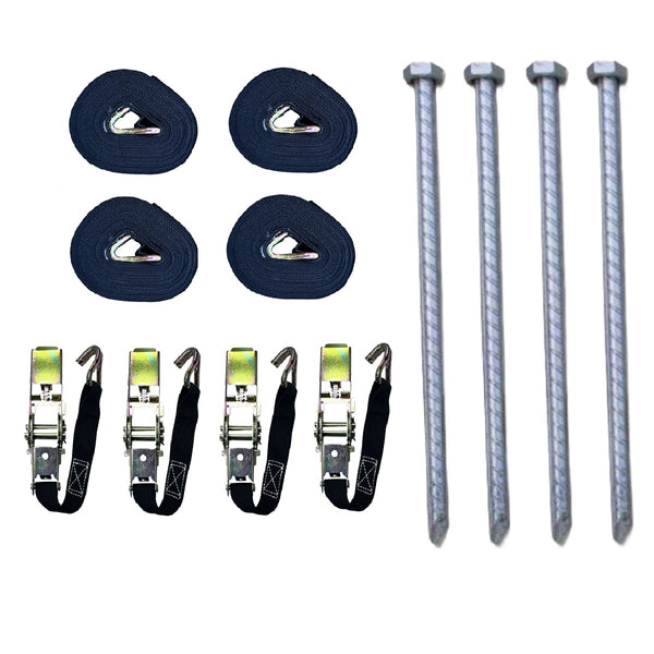 Heavy Duty Storm Safety Pack (Pegs + Straps + Ratchets) for Party Tent ...