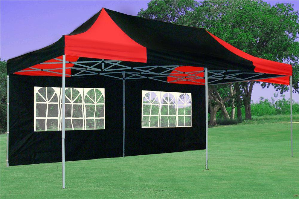 F Model 10'x20' Black Red - Pop Up Tent Pro – Deltacanopy