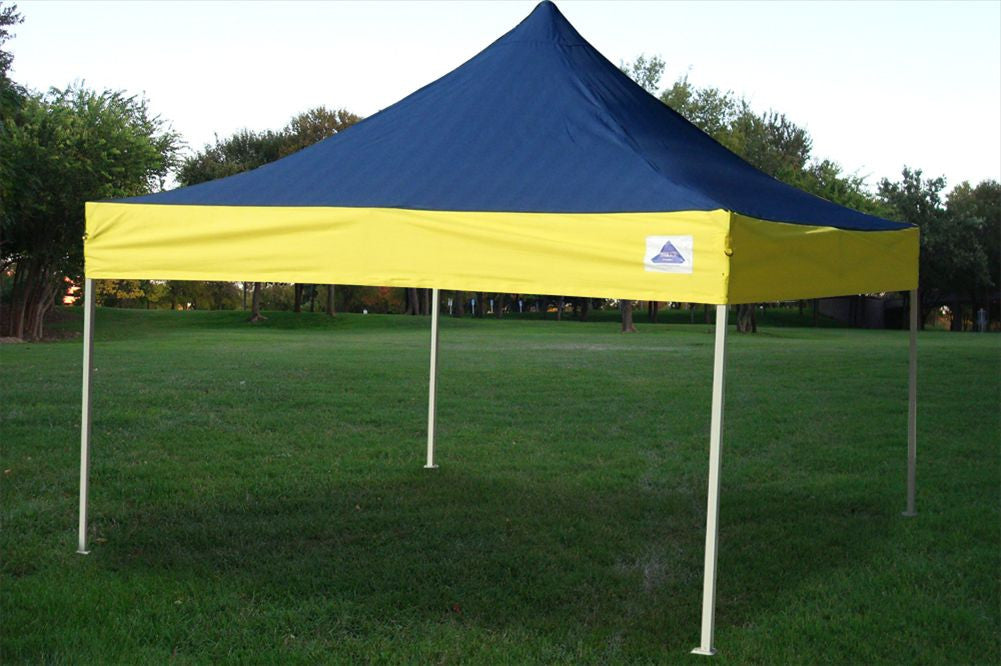 Custom Navy Blue/Yellow 10'x10'Pop Up Tent Pro - F Model. Free shipping