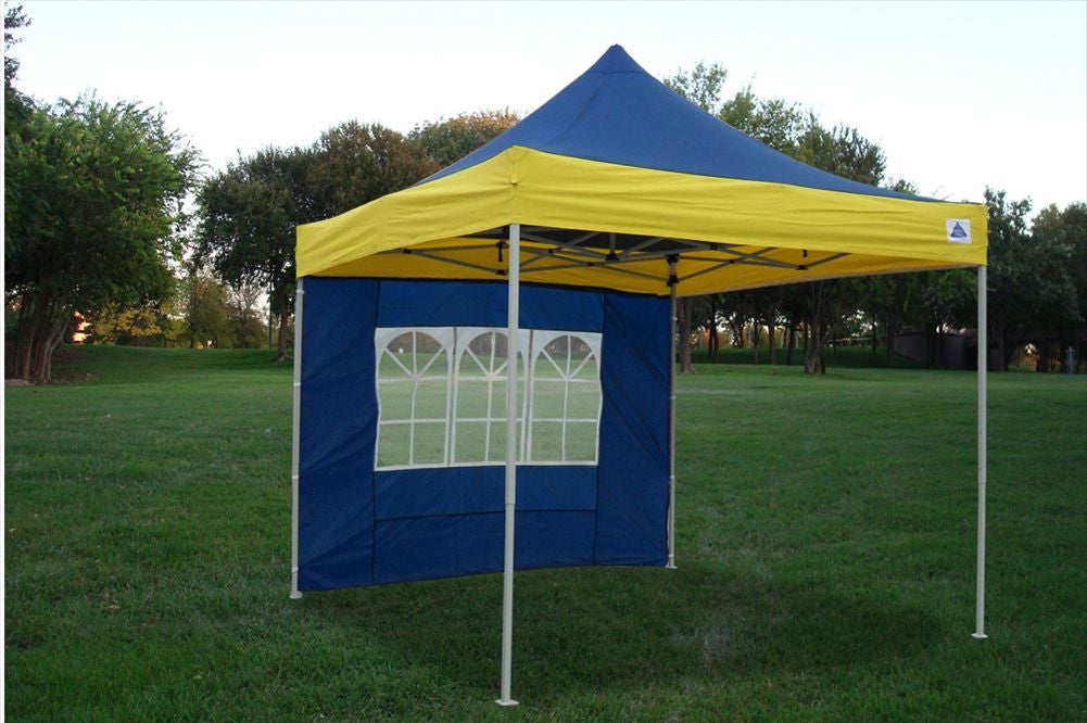 Custom Navy Blue/Yellow 10'x10'Pop Up Tent Pro - F Model. Free shipping