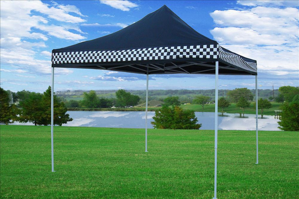 Black Checker 10'x10' Pop Up Tent Pro - F Model