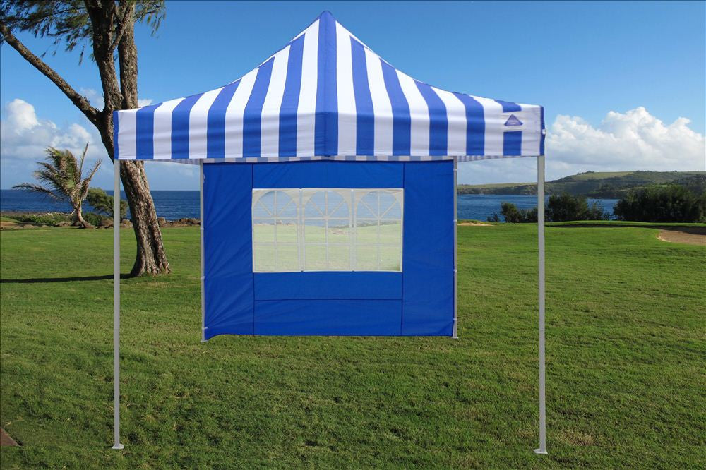 F Model 10'x10' Blue Stripe - Pop Up Tent Pro – Deltacanopy