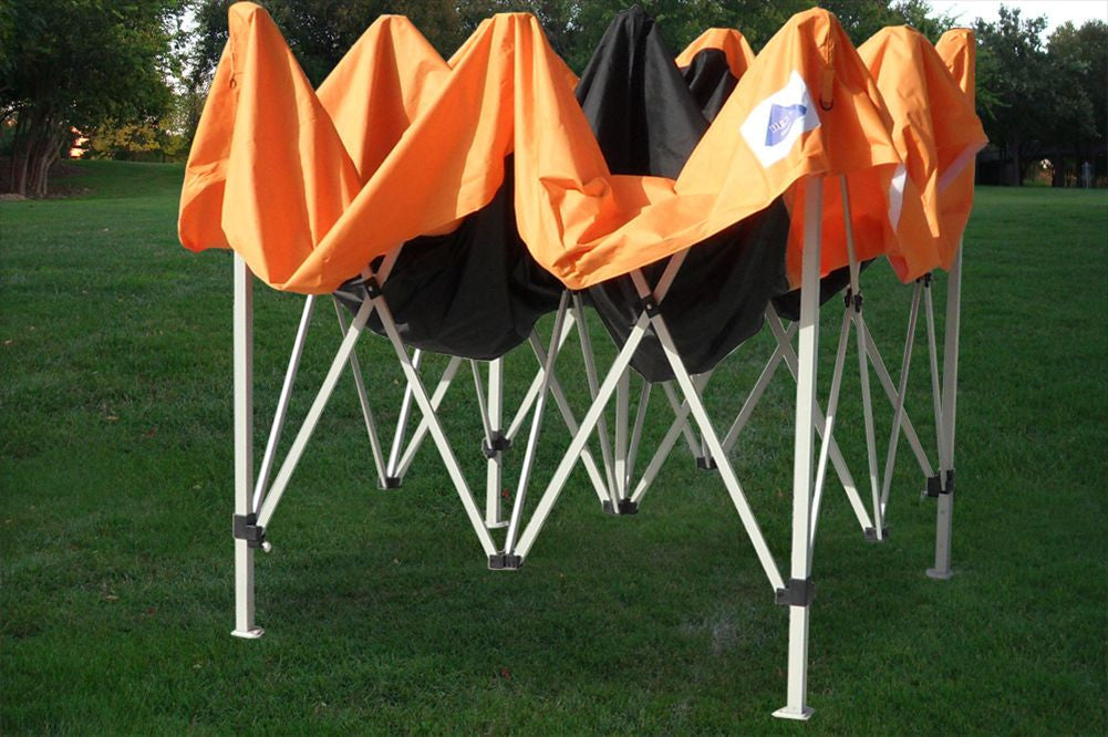Black Orange 10'x10' Pop Up Tent Pro - Outdoor Events and Sun Shelters