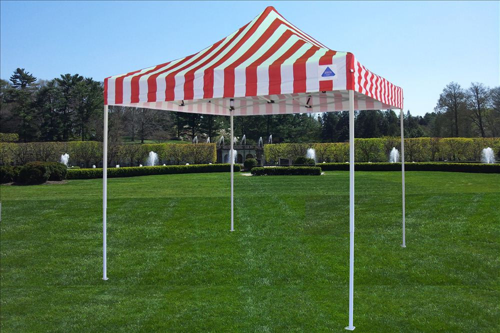 F Model 10'x10' Red Stripe - Pop Up Tent Pro – Deltacanopy