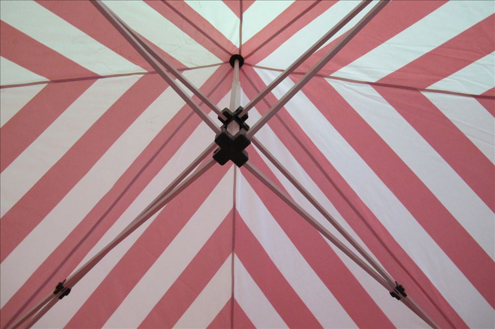 F Model 10'x10' Red Stripe - Pop Up Tent Pro – Deltacanopy