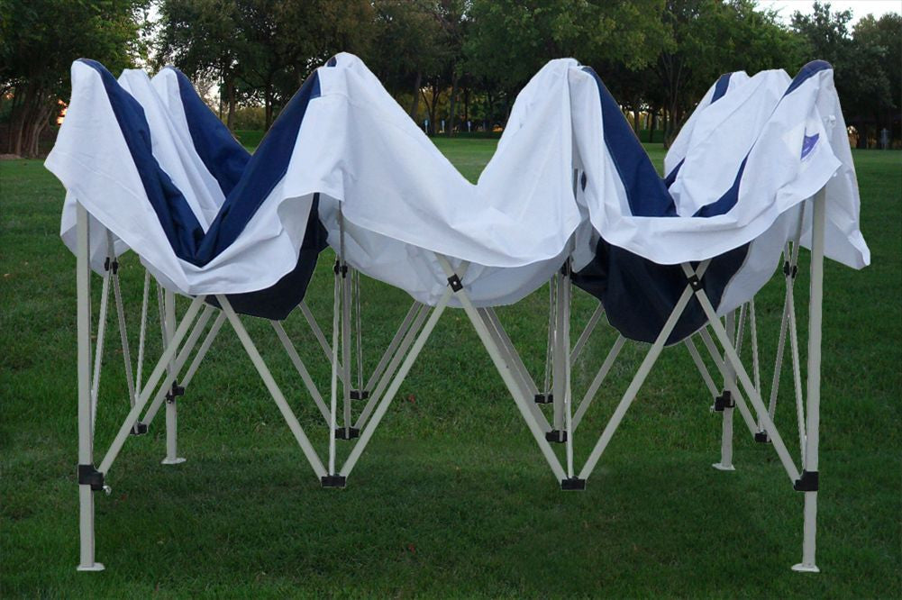 F Model 10'x15' Navy Blue/White - Pop Up Tent Pro – Deltacanopy