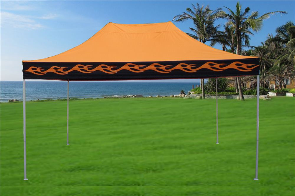 Orange Flame 10'x15' Pop Up Tent Pro - F. Attractive colors in Pop-Up ...