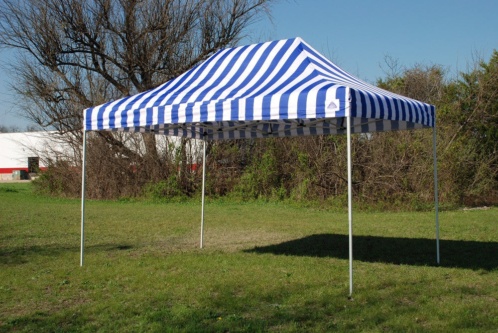 F Model 10'x15' Blue Stripe - Pop Up Tent Pro – Deltacanopy
