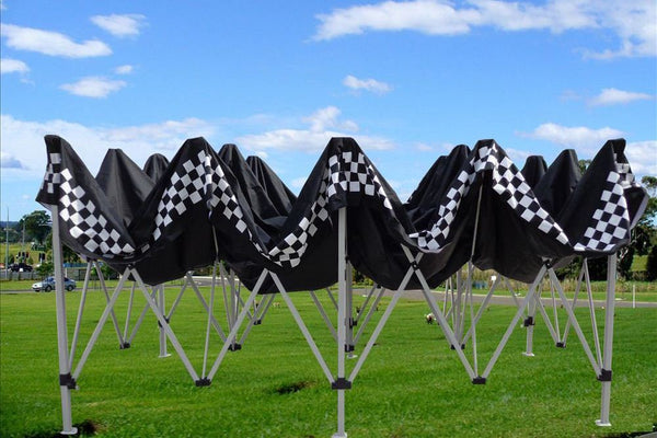 Black Checker 10'x20' Pop Up Tent Pro Free Shipping